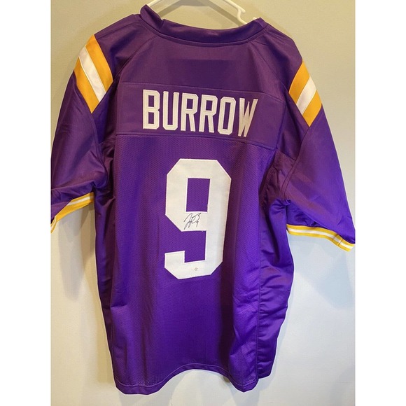 Cincinnati Bengals JOE BURROW Signed Auto Autograph LSU Football Jersey ...